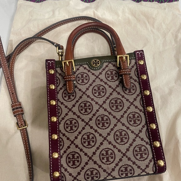 Tory Burch | Bags | Tory Burch Burgundy And Brown Crossbody Bag | Poshmark